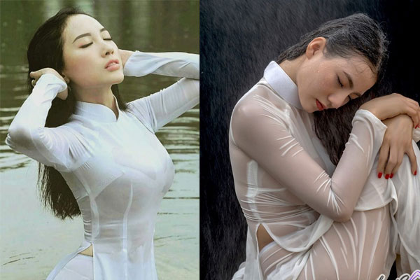 123 Ảnh Gái Xinh Áo Dài Mỏng Ướt Mưa Sexy Cuốn Hút Người Xem